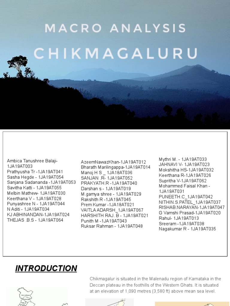 Chikmagalur - Macro Site Analysis | PDF