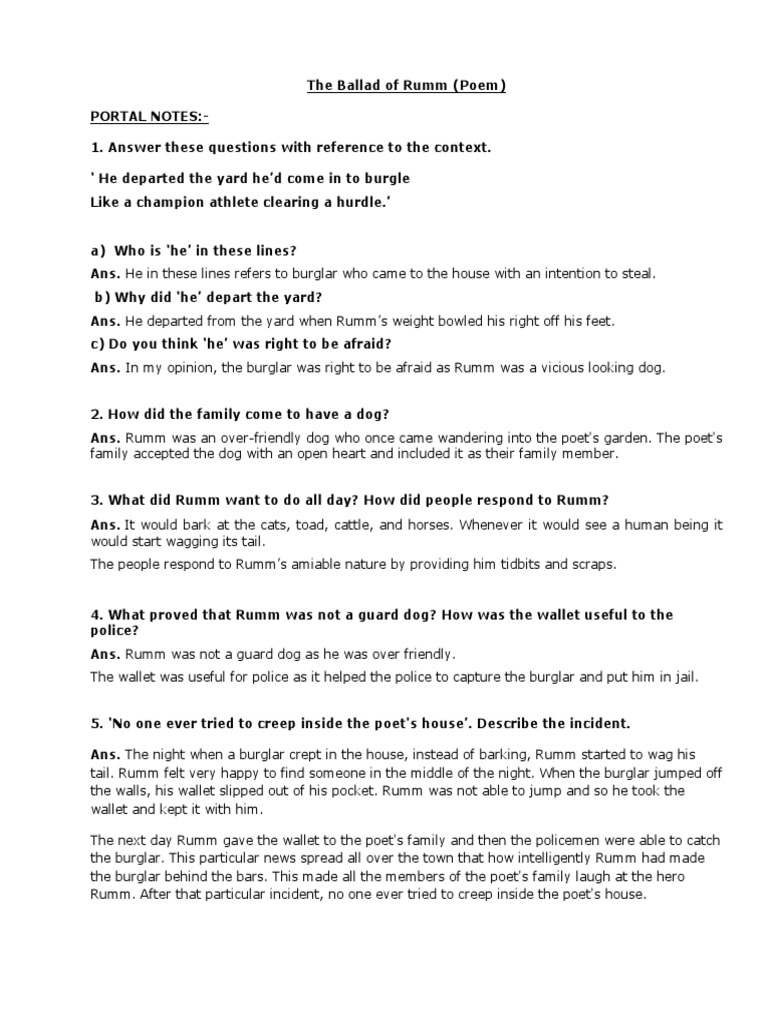 The Ballad of Rumm (Poem) | PDF