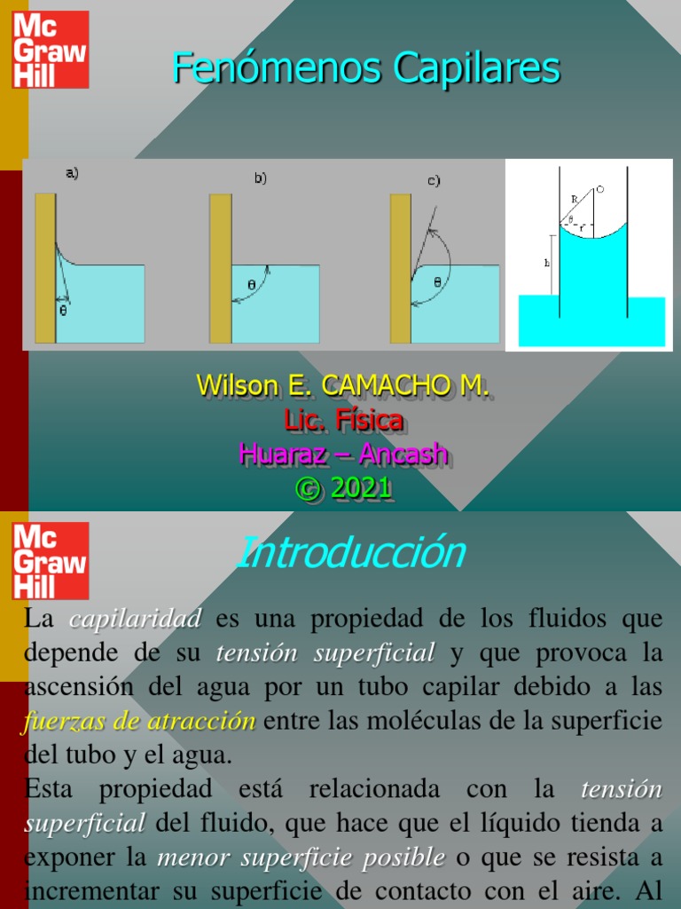 Capilaridad y Ley de Jurín | PDF | Líquidos | Adhesión