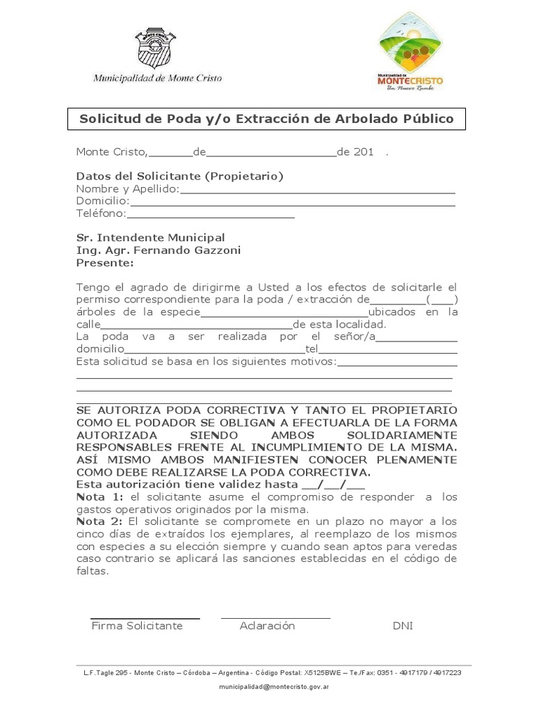 Solicitud de Poda | PDF