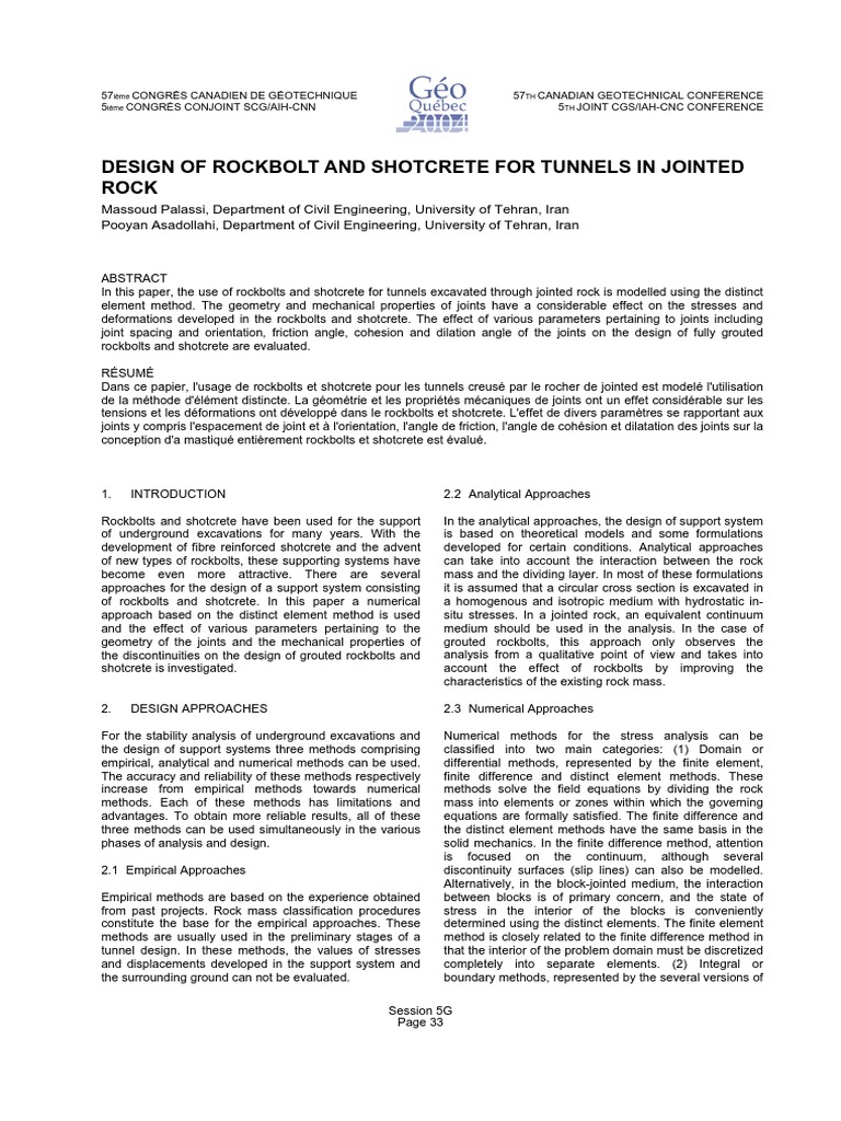 Tunnel Support Design Analysis | PDF | Strength Of Materials | Stress ...