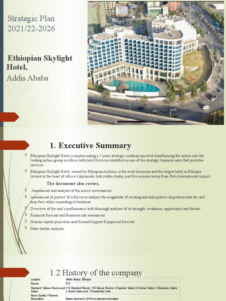 Strategic Plan 2021/22-2026: Ethiopian Skylight Hotel | PDF | Economic ...
