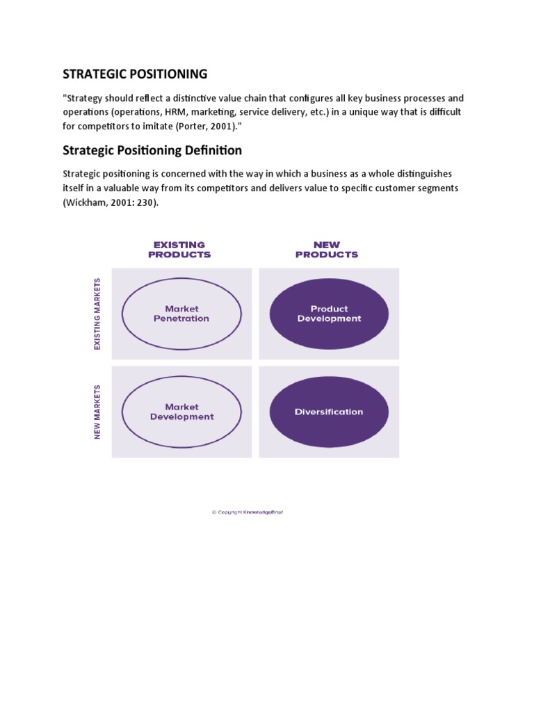 Strategic Positioning | PDF | Strategic Management | Competitive Advantage
