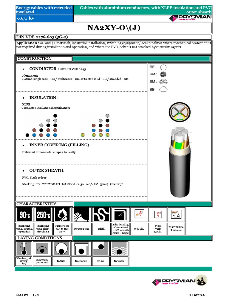 Na2xy-O/ (J) : Din Vde 0276-603 (5G-2) | PDF | Insulator (Electricity) | Electrical Engineering