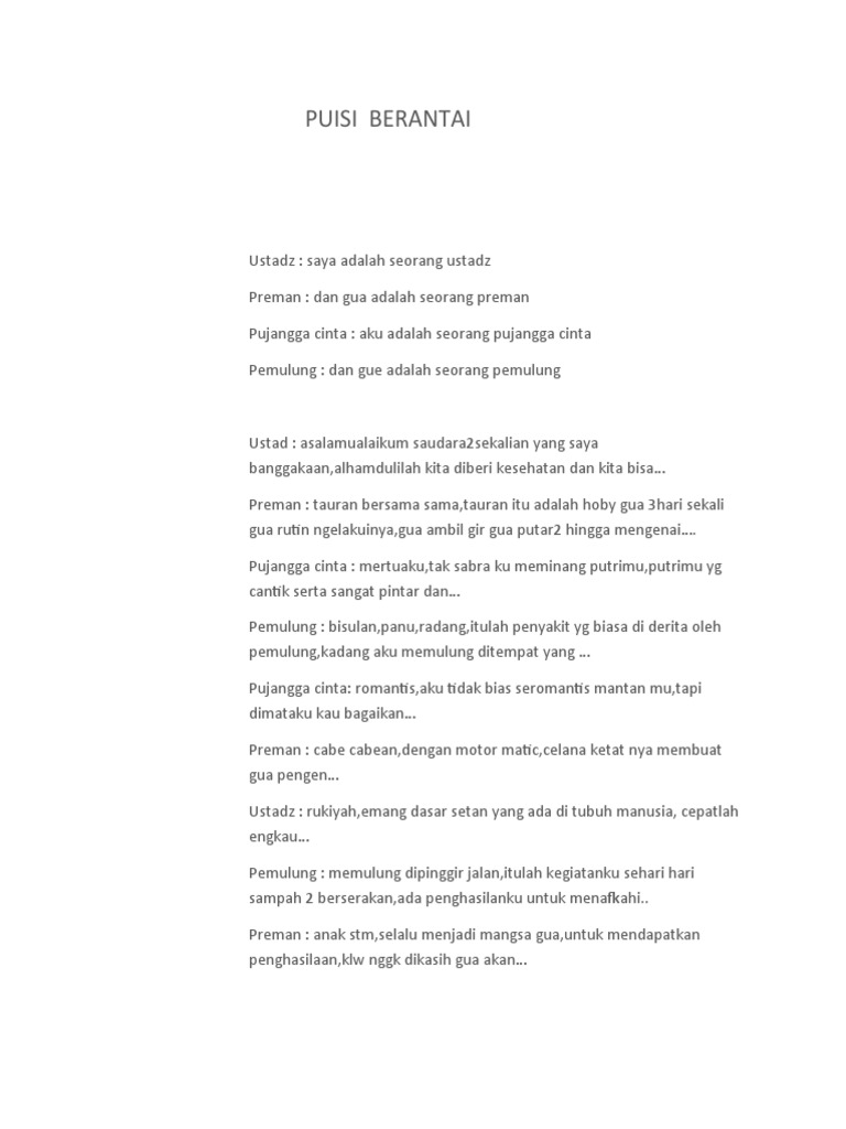 Puisi Berantai | PDF | Pengembangan Diri | Agama & Spiritualitas