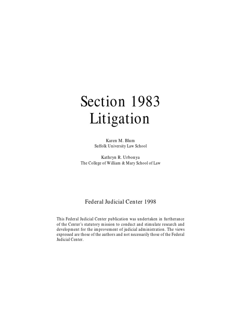 1983 Litigation | PDF | Fourteenth Amendment To The United States ...