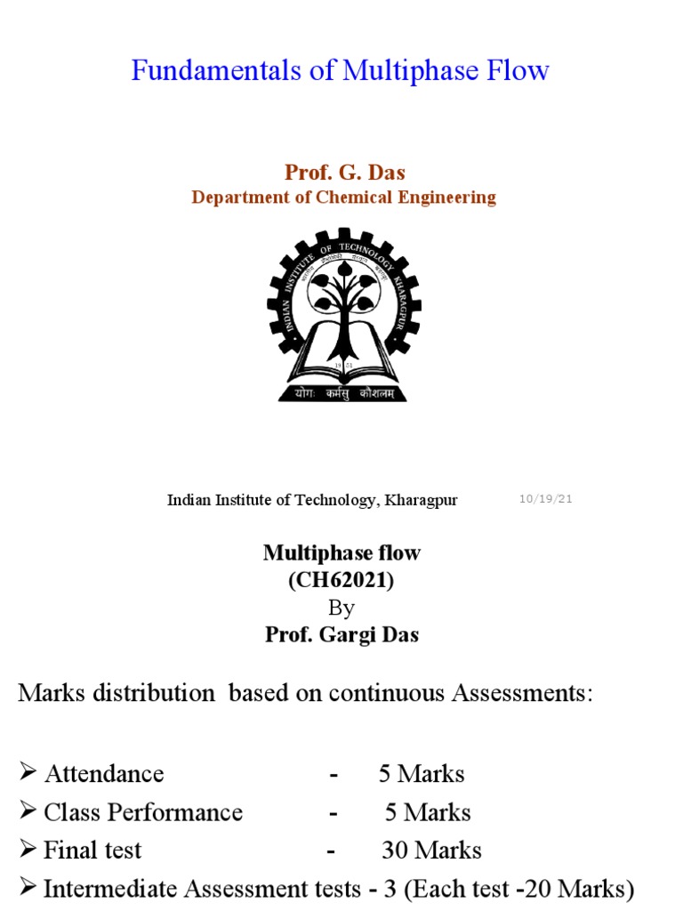 Fundamentals of Multiphase Flow: Prof. G. Das | PDF | Liquids ...