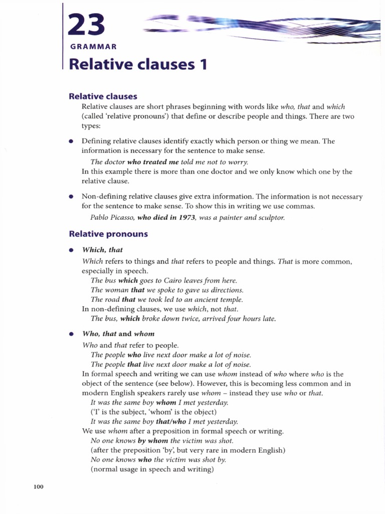Relative Clauses | PDF | Subject (Grammar) | Clause