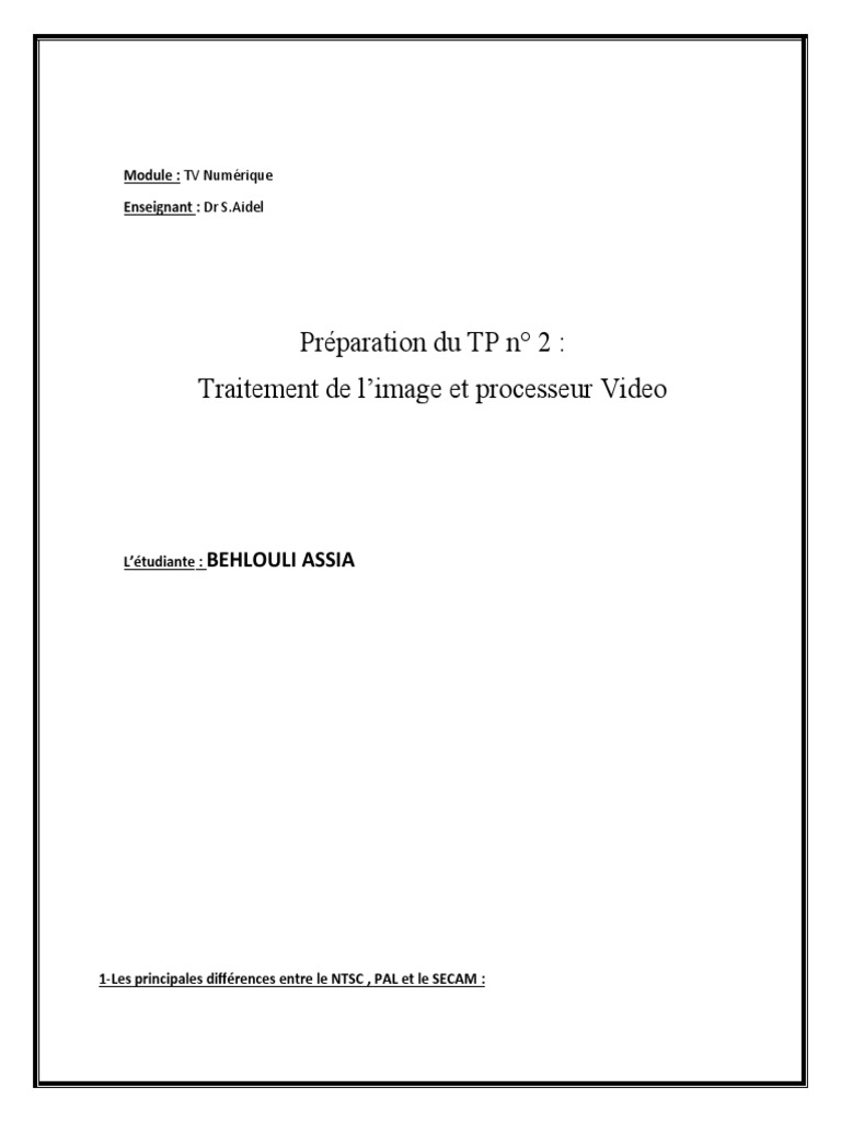 Différences NTSC, PAL et SECAM | PDF | Diffusion | Ingénierie de diffusion