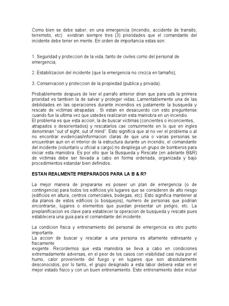 Manual de Busqueda y Rescate Básico. | PDF | Incendios