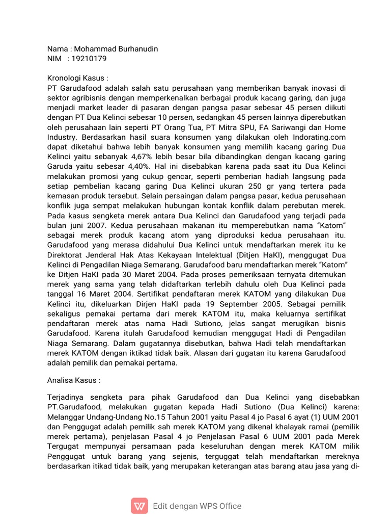 Analisis Kasus Hukum Perdata | PDF