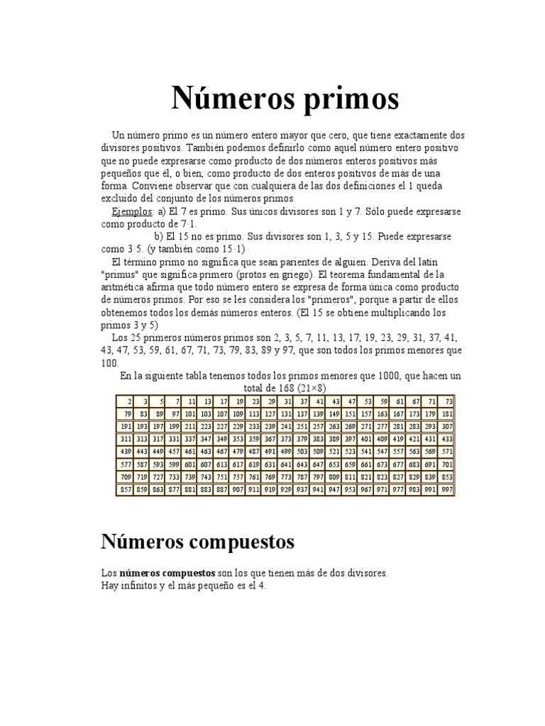 Números Primos | PDF | Números | Número primo