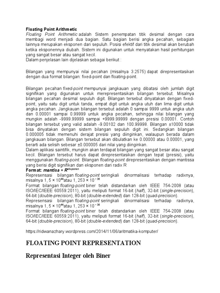 Floating Point Arithmetic | PDF