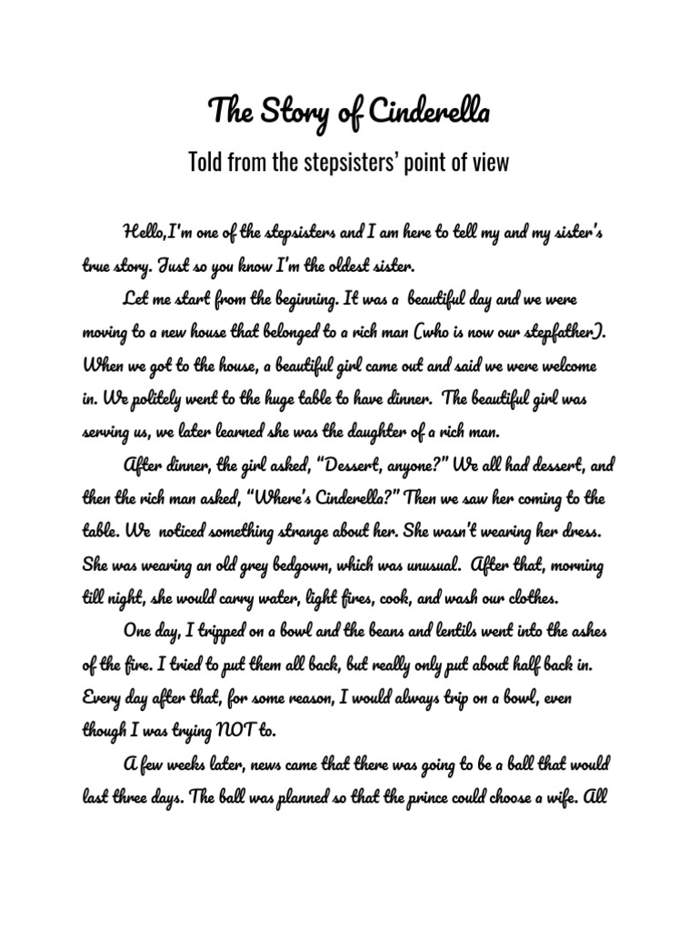 TH Stor of Cinderell: Told From The Stepsisters' Point of View | PDF ...