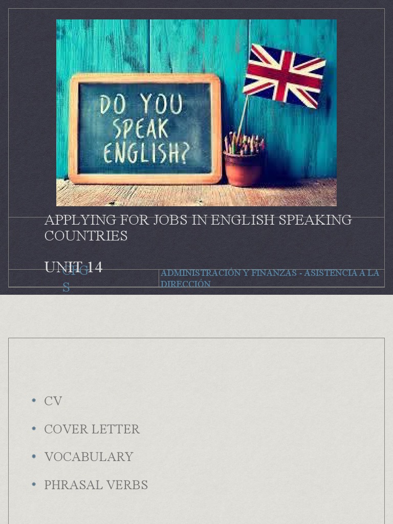 Applying For Jobs in English Speaking Countries: CFG S | PDF