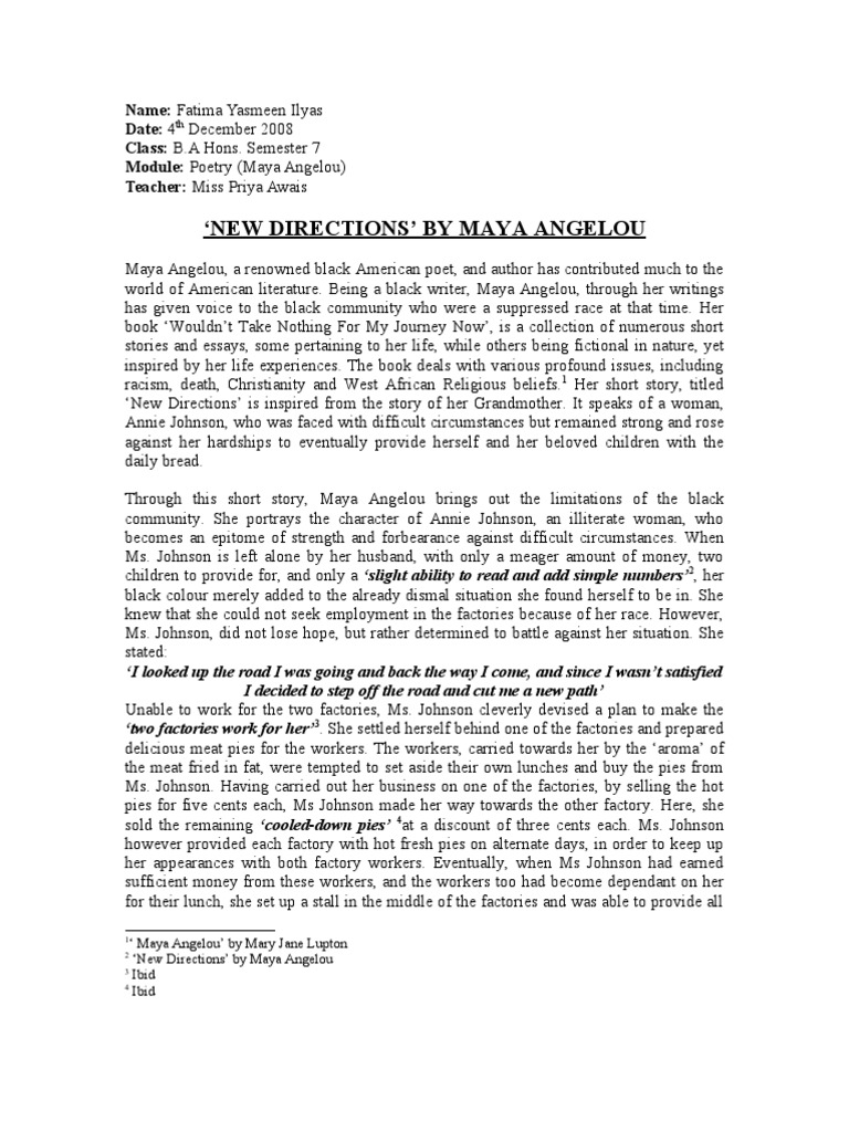 New Directions: Strength in Adversity | PDF | Maya Angelou