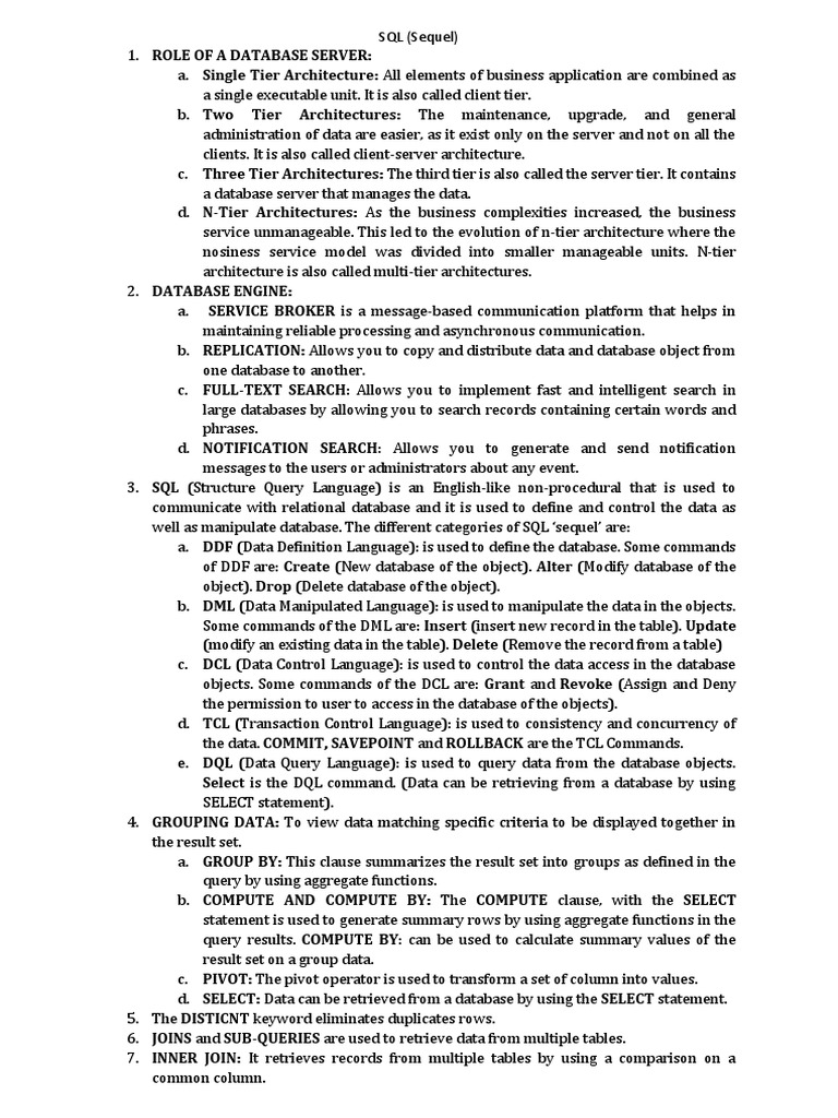 SQL (Sequel) Database | PDF | Relational Database | Database Index