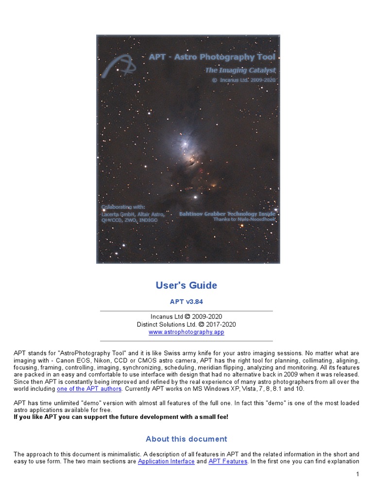 ATP - Astro Photography Tool User Guide | PDF | Live Preview | Digital ...