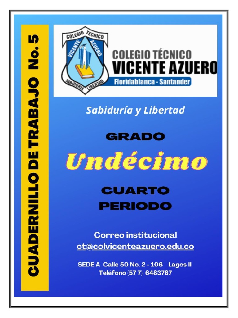 Cuadernillo N°5 Undecimo Grado | PDF