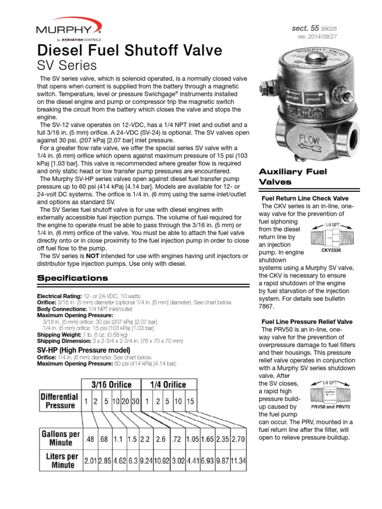Diesel Fuel Shutoff Valve | PDF | Diesel Engine | Valve