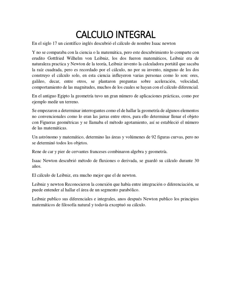 Historia del Cálculo Integral | PDF
