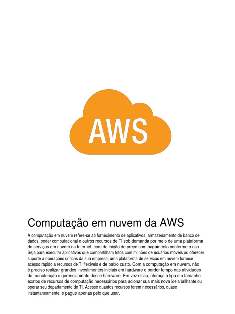 O que é a computação em nuvem da AWS | PDF | Computação em nuvem ...