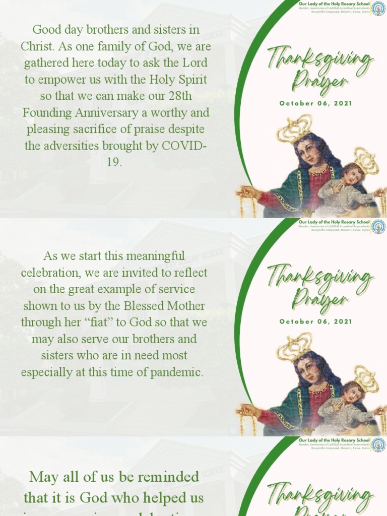 Thanksgiving Prayer Service | PDF | Mary, Mother Of Jesus | Rosary