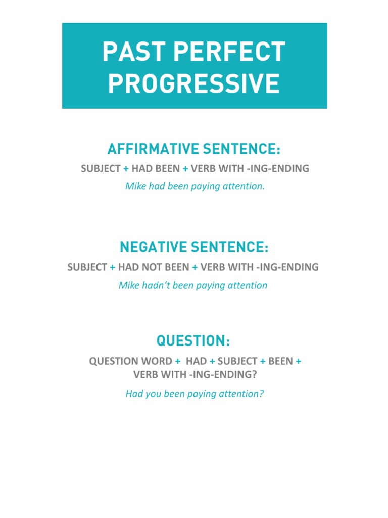 Past Perfect Progressive Structure Guide | PDF
