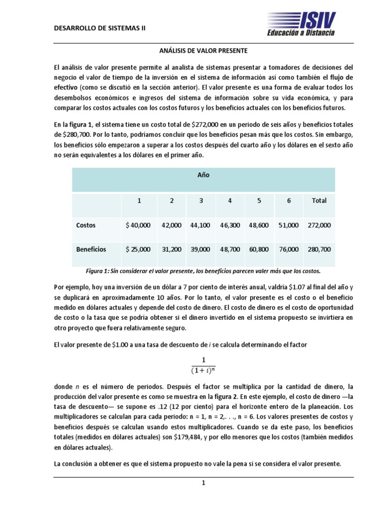 Análisis Del Valor Presente | PDF | Economias | Ciencias económicas