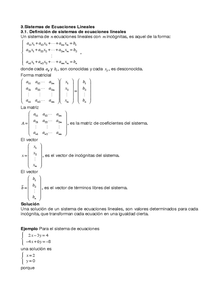 Tema 3 Algebra Lineal | PDF | Ecuaciones | Álgebra