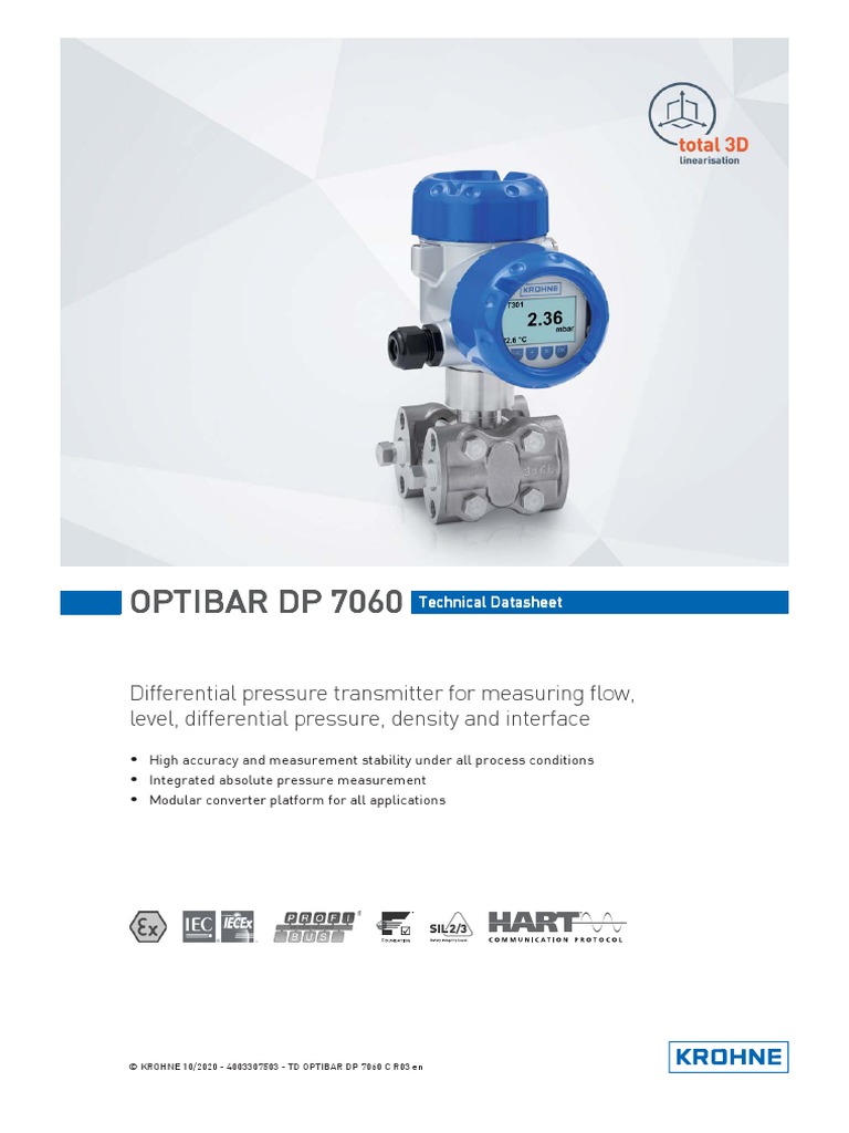 Optibar DP 7060 Optibar DP 7060 Optibar DP 7060 Optibar DP 7060 | PDF | Pressure Measurement ...