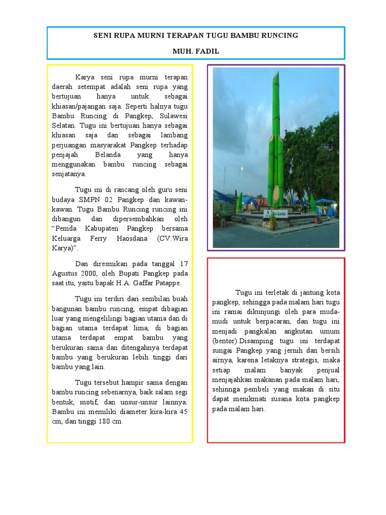 Seni Rupa Bambu Runcing | PDF | Seni