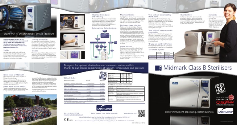 Midmark Steriliser Medical 6pp FINAL | PDF | Sterilization ...