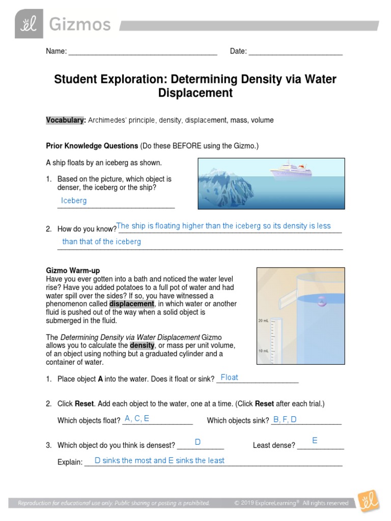 Density Exploration for Students | PDF | Buoyancy | Density