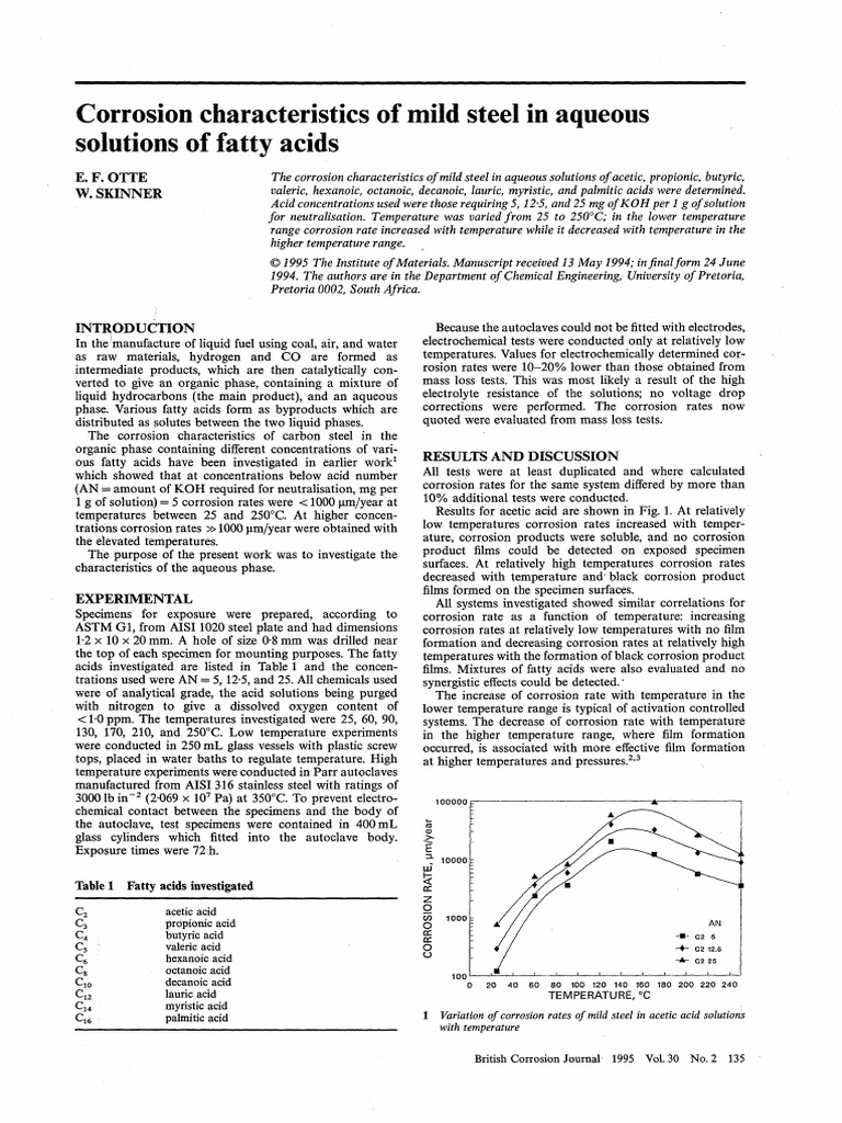 Corrosion Characteristics of Mild Steel in Aqueous | PDF | Corrosion ...