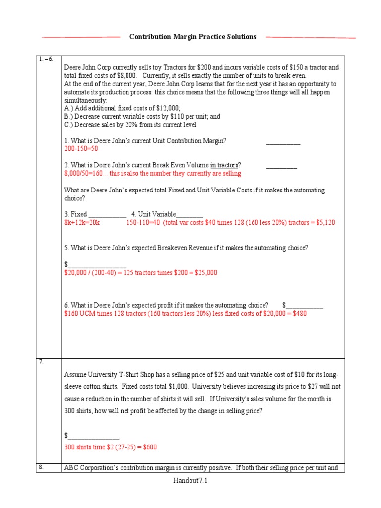 Contribution Margin & Break-Even Analysis | PDF | Income Statement | Business