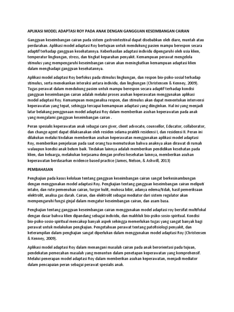Aplikasi Model Adaptasi Roy | PDF