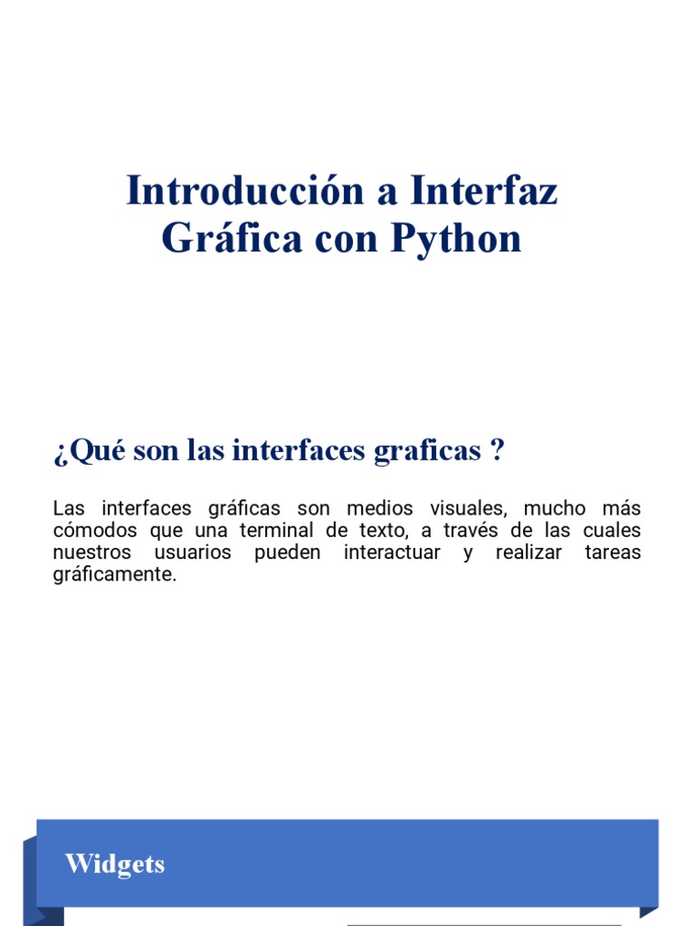 Introducción A Interfaz Gráfica Con Python | PDF | Interfaces gráficas ...