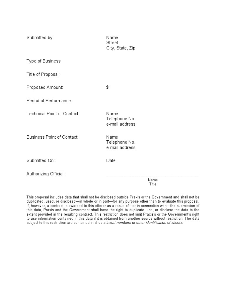 Proposal Template | PDF