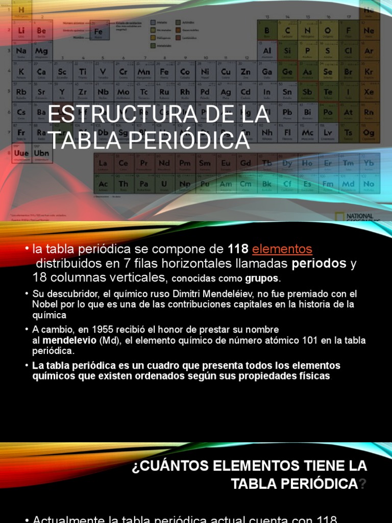 Estructura de La Tabla Periódica | PDF | Tabla periódica | Química