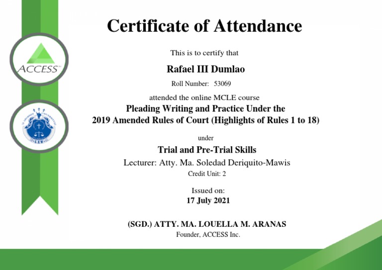 Cert MCLE Pleading Writing and Practice Under The 2019 Amended Rules of ...