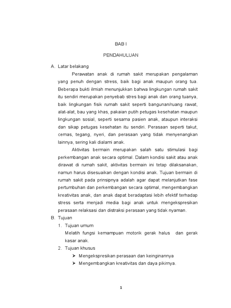 Proposal Terapi Bermain | PDF