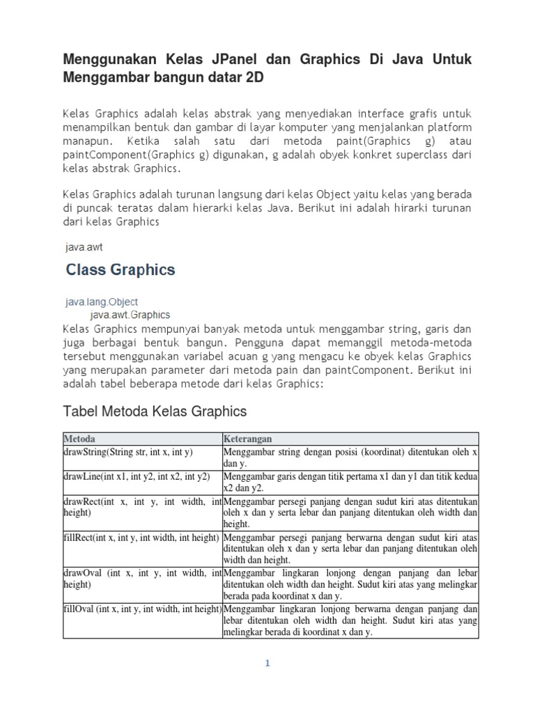 3-Menggunakan Kelas Graphics Di Java-OK | PDF