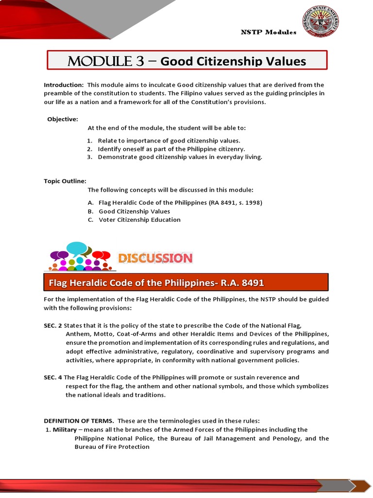Module 3 Good Citizenship Values | PDF | Suffrage | Elections