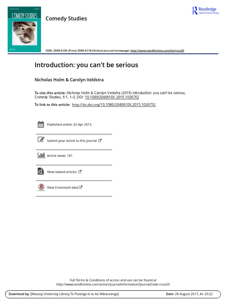 Introduction You Cant Be Serious | PDF | Humour