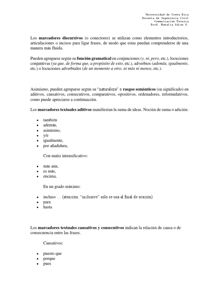 Los Marcadores Discursivos | PDF | Lingüística