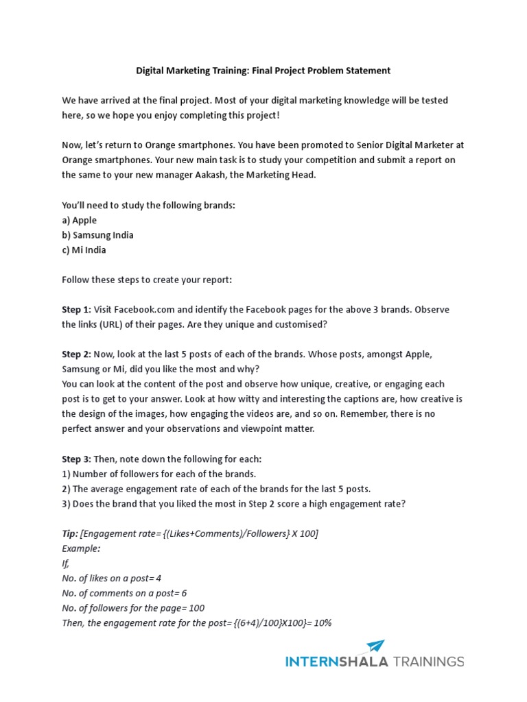 Digital Marketing Training - Final Project Problem Statement | Download ...
