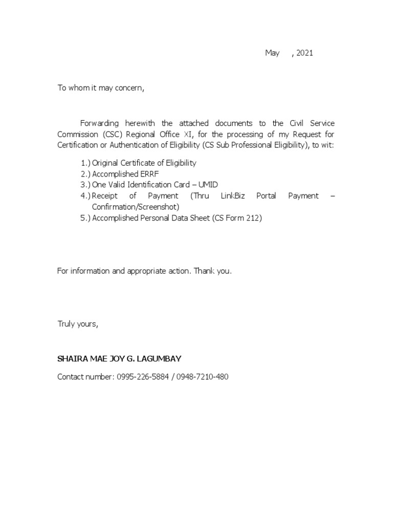 CSC Eligibility Document Submission | PDF | Finance & Money Management