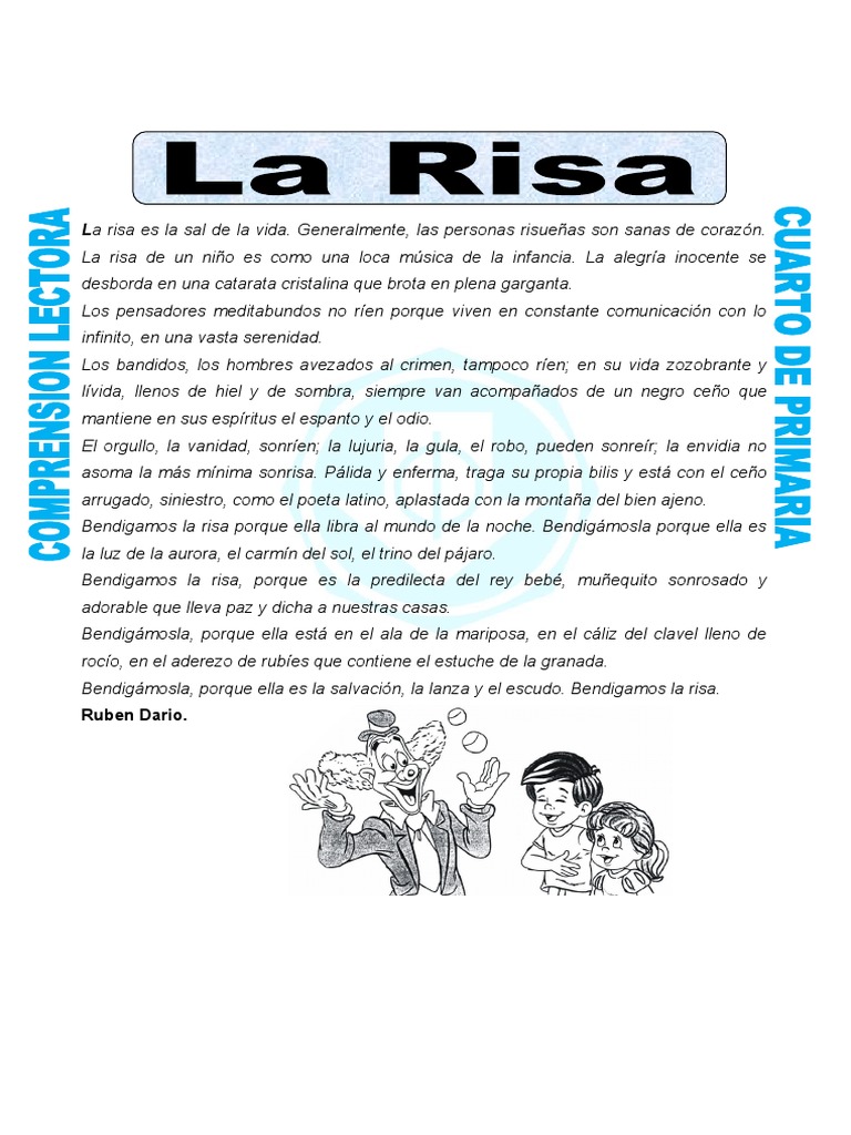 La Risa Comprension De Lectura Pdf