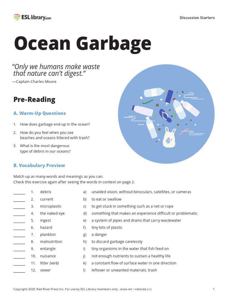 Student Ocean-Garbage High-Int US Student | PDF | Marine Biology | Debris